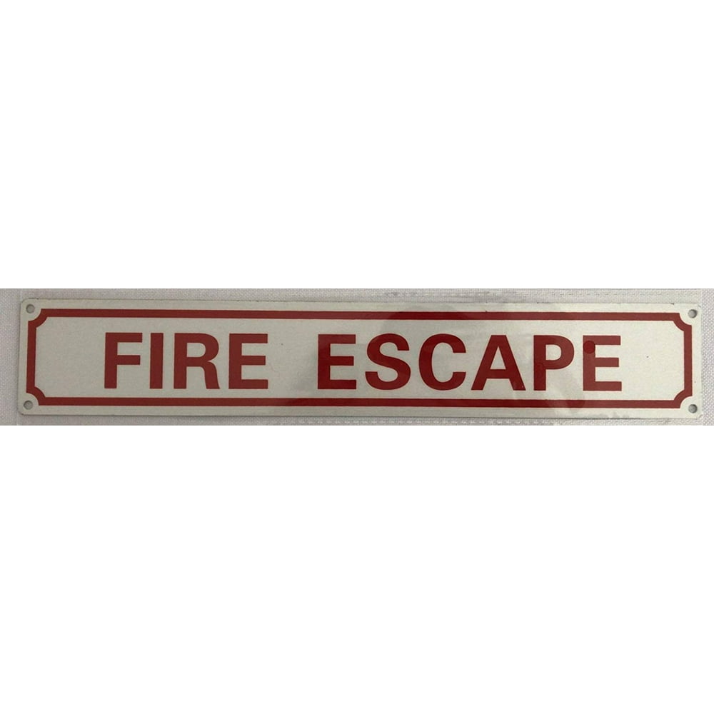 FIRE ESCAPE SIGN -Reflective !!! (ALUMINUM 2X12) - Walmart.com ...