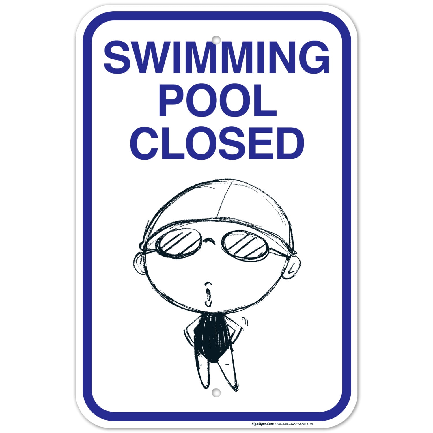 Swimming Pool Closed Sign, Pool Sign, Vinyl Sticker - Walmart.com