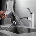 Bathroom Sink Faucet with Pull Out Sprayer White Hot and Cold Pull Down ...