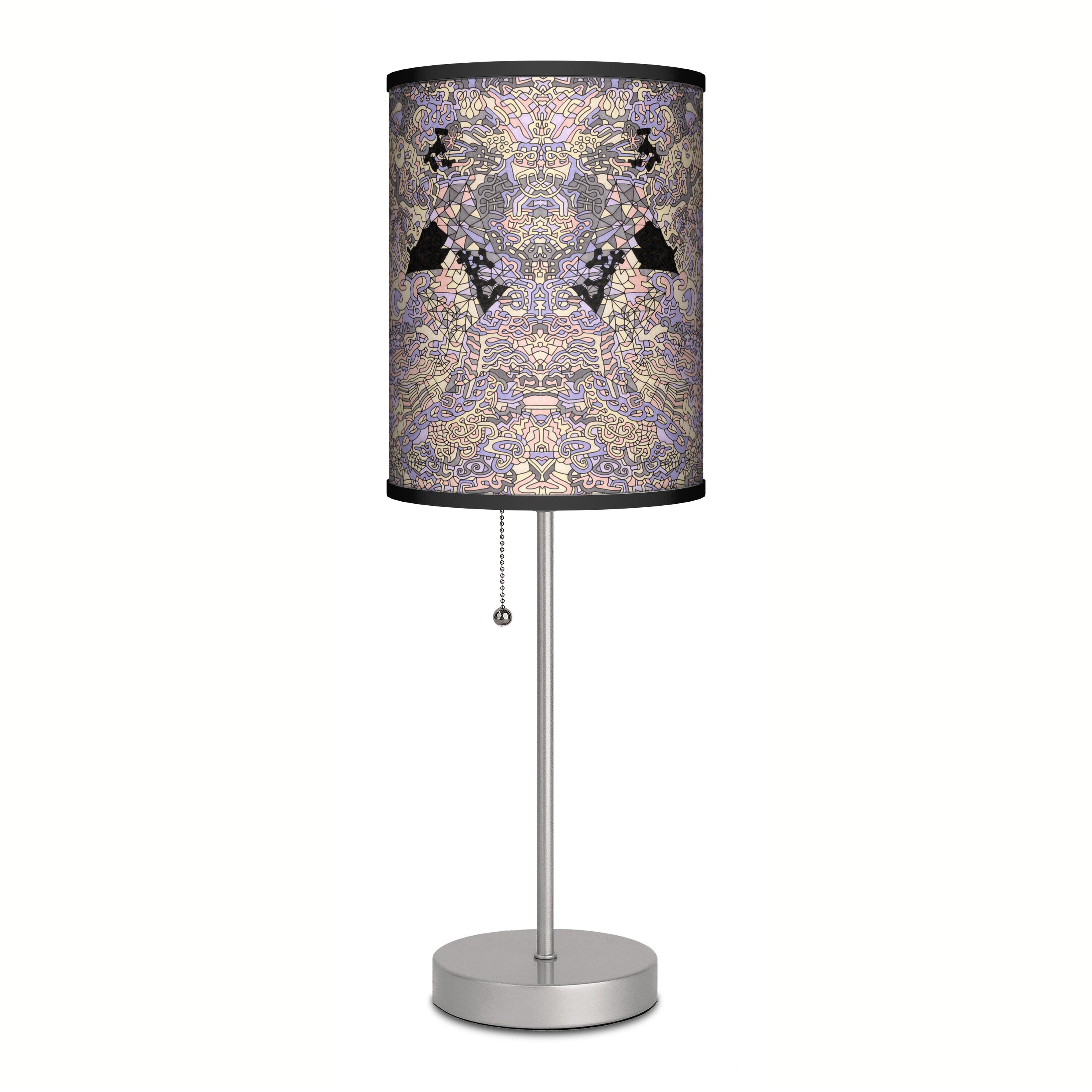 Lamp-In-A-Box Artist Marcella Silver Table Lamp for Bedroom, Living ...