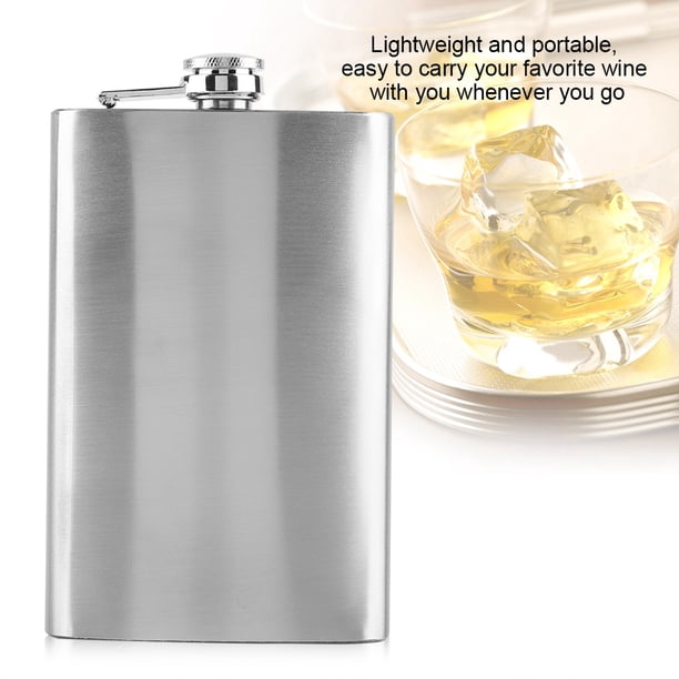 Hip Flask, Stainless Steel Flask Pocket Bottle for Whiskey Liquor Wine ...