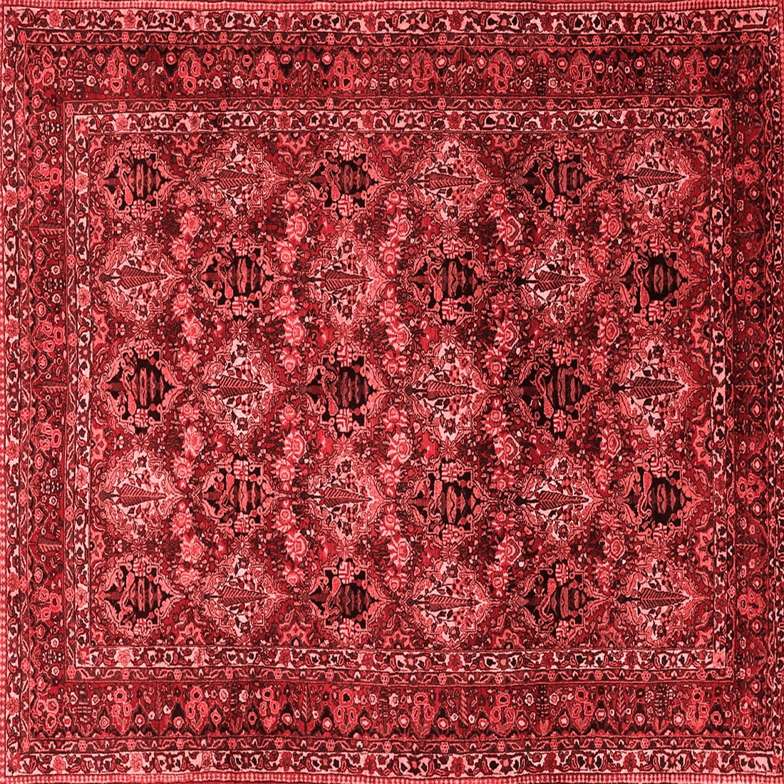 Ahgly Company Indoor Square Persian Red Traditional Area Rugs, 6 ...