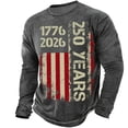 Usa 250th Anniversary Shirt for Men Stand Collar Lace Up Front Chest ...