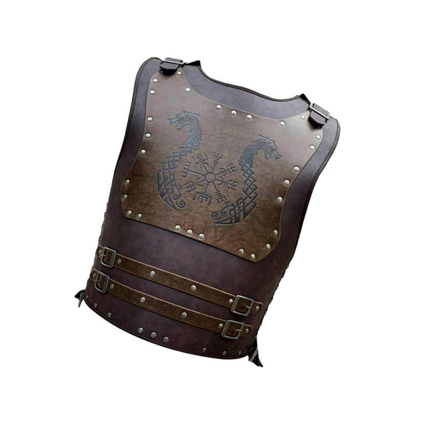 Viking Warrior Chest Armor Medieval Armor Adjustable knight PU Leather ...