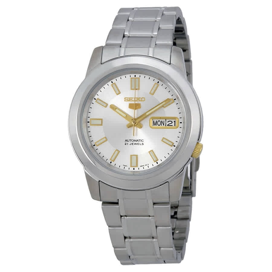 Seiko 5 Silver Stainless Steel Automatic Men's Watch SNKK09 - Walmart.com