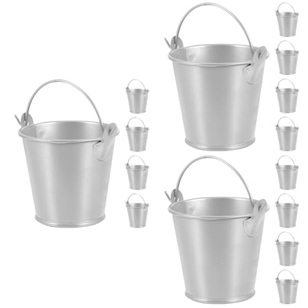 Juvale Galvanized Metal Buckets with Handles for Party Decorations ...
