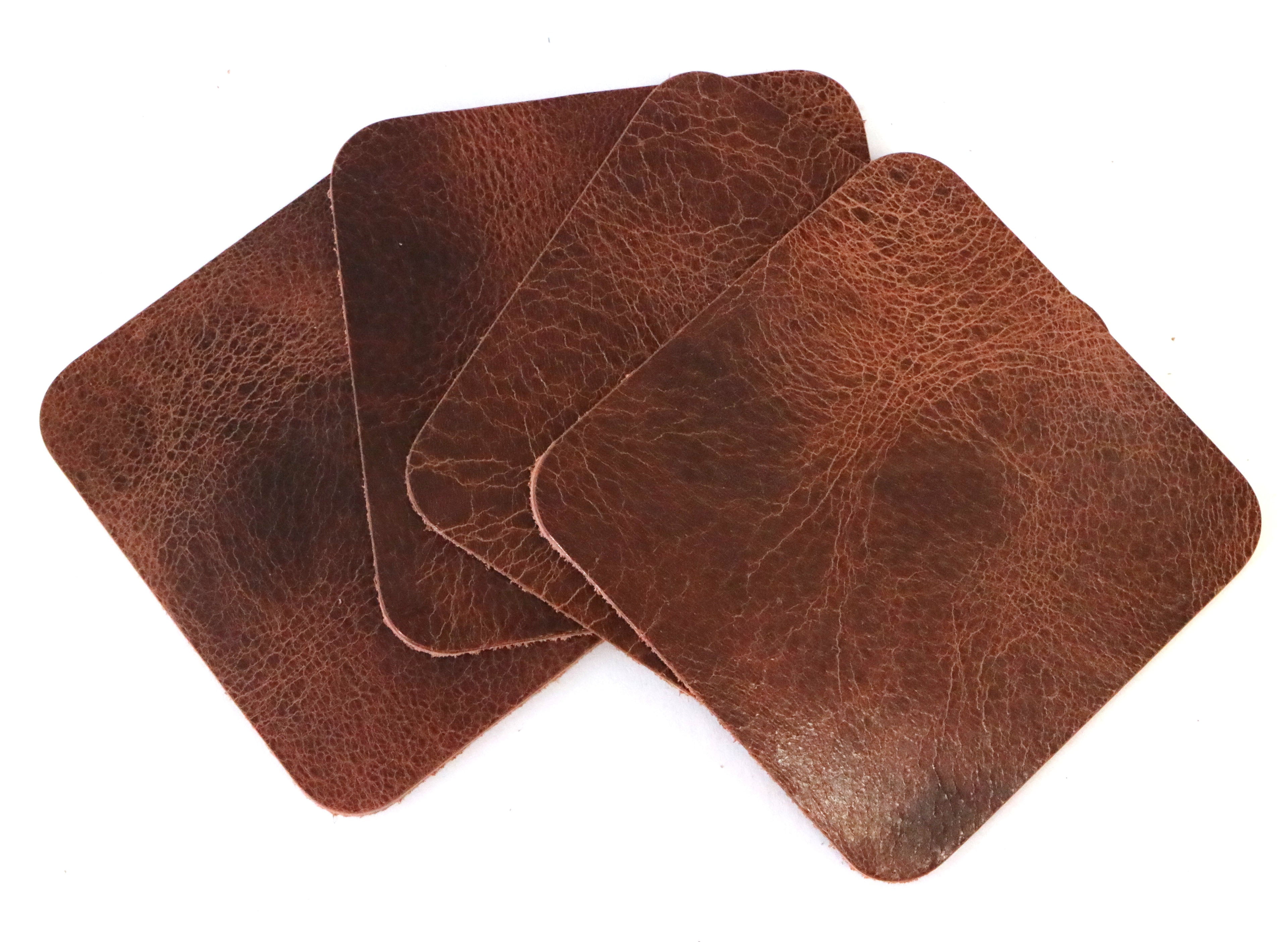 Tan Vintage Glazed Square Water Buffalo Leather, Square Coaster Shapes ...