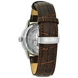 Bulova Men's Stainless Steel Automatic Watch with Leather Strap 96A120 ...