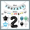 Blue Two Fast Two CuriousBirthday Decorations Two Fast Banner Growing ...