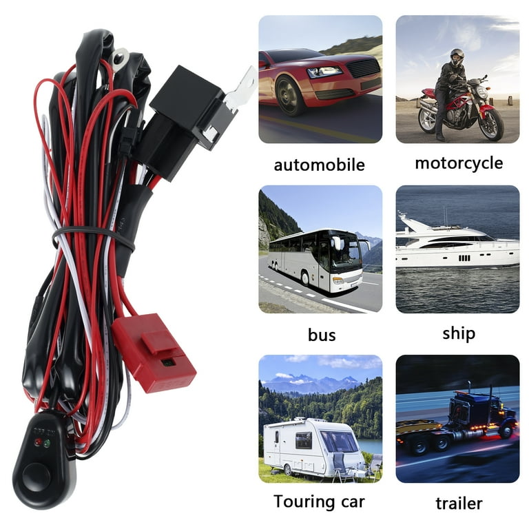 Fog Light Relay Wiring Harness Kit 40A 12V Switch Power On/Off Relay ...
