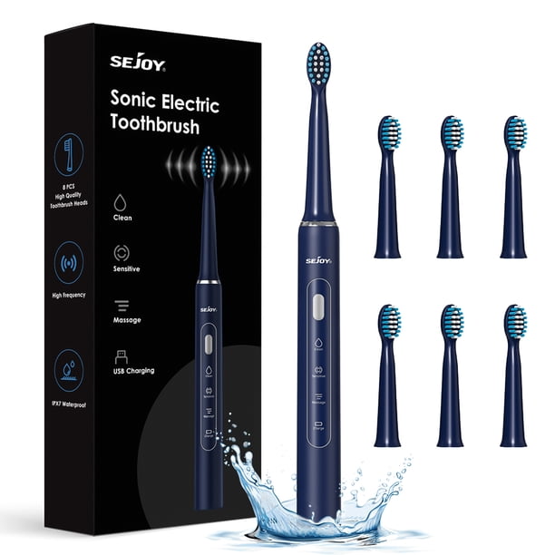 Sejoy Rechargeable Toothbrush Electric with 7 Tooth Heads,for Adults ...