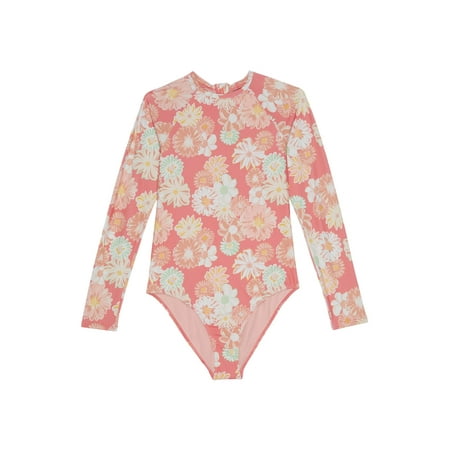 Roxy Girl's Vintage Mood Story Long Sleeve One-Piece Rashguard (Big ...