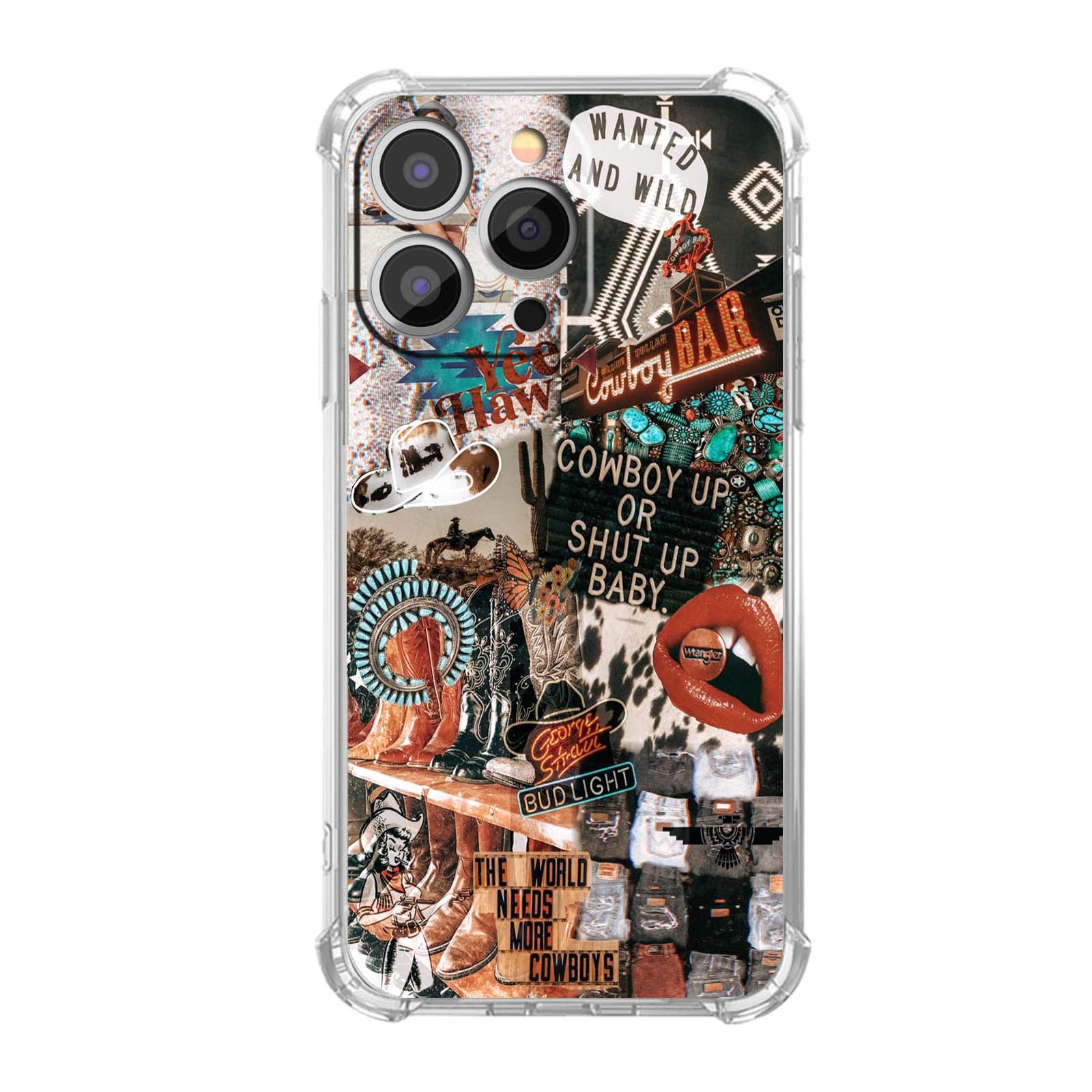 Cowboy Cowgirl Case for iPhone 13 Pro Max,Aesthetic Art Design Pattern Soft Full TPU Bumper ...