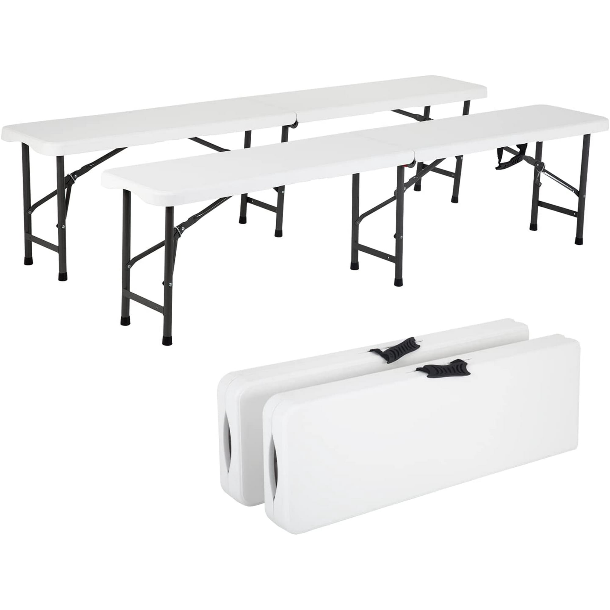 Click here for Fdw 2-Pack 6 Folding Plastic Bench  Handle & Lock... prices