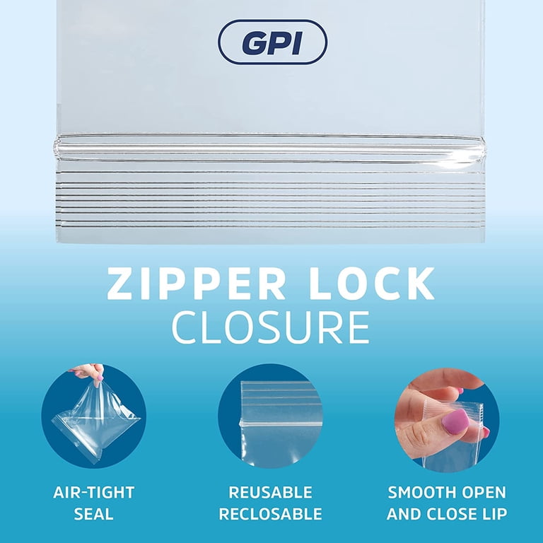 Large Ziploc Bags GPI - 4" X 10" Long Zip Bags, 1000 Count, 2 Mil ...