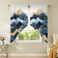 Abstract Graffiti Sheer Curtains Swag Valances for Windows Blue Gold ...