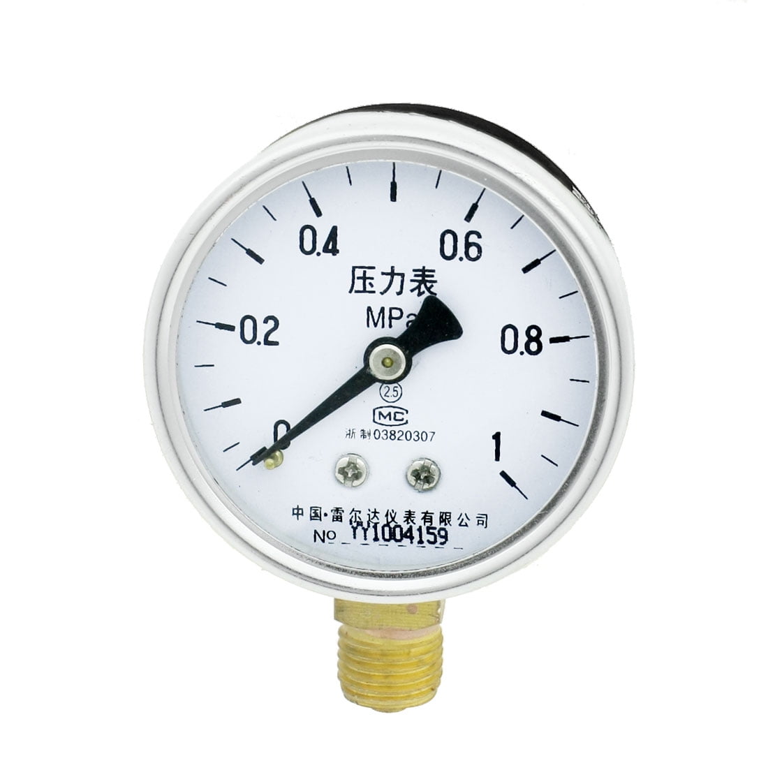 13.6mm 1/4" NPT Connector Class 2.5 Accuracy Air Pressure Gauge 0-1Mpa