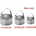 3 Pieces Round Biscuit Cutter with Handle - Stainless Steel Round ...