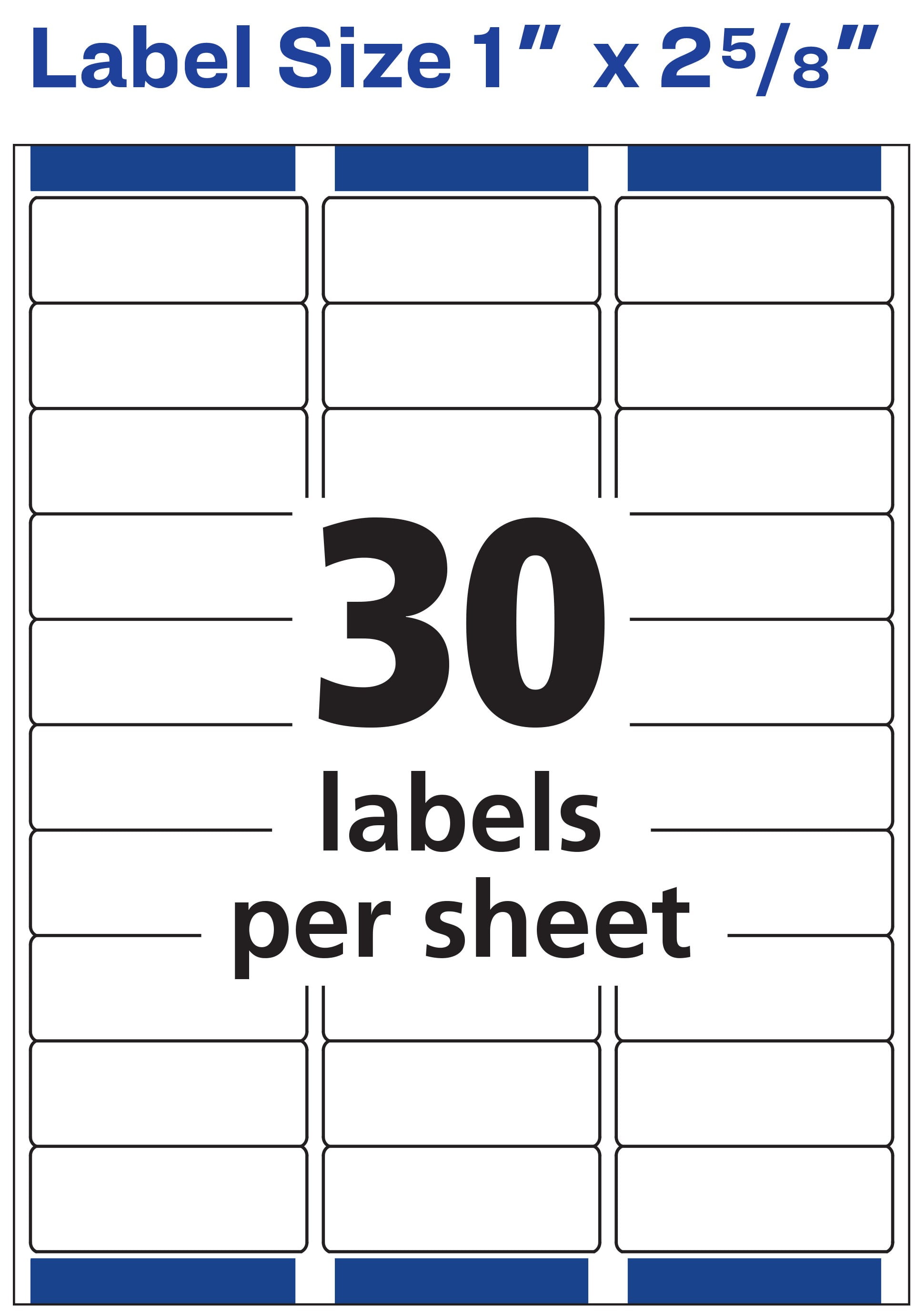 Avery Address Labels, 1" x 2-5/8", Paper, Matte White, Laser/Inkjet ...