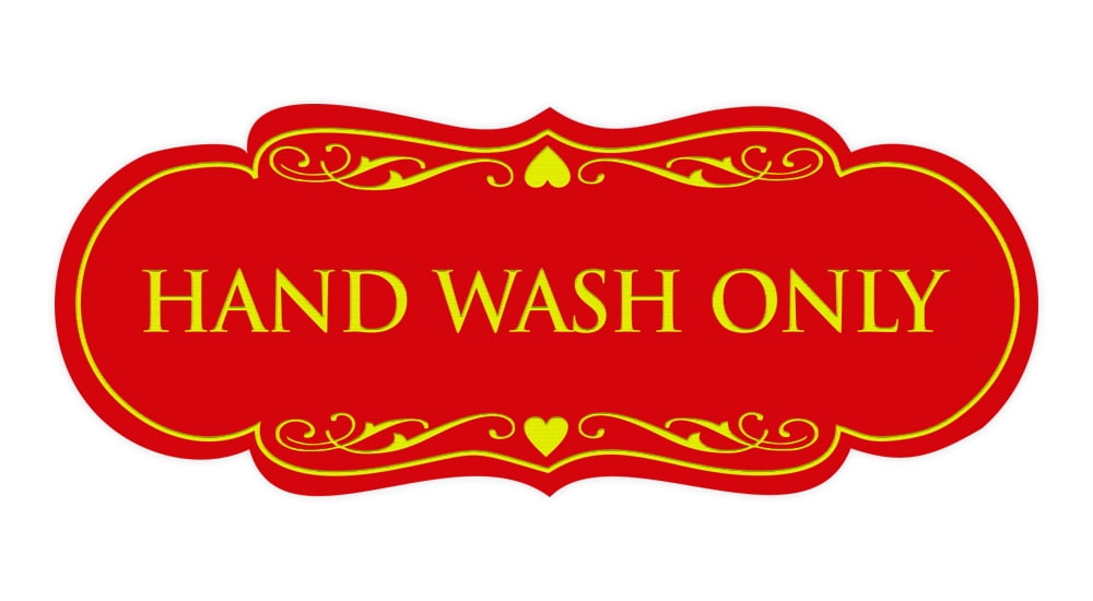 Designer Hand Wash Only Sign(Red/Yellow) - Large - Walmart.com
