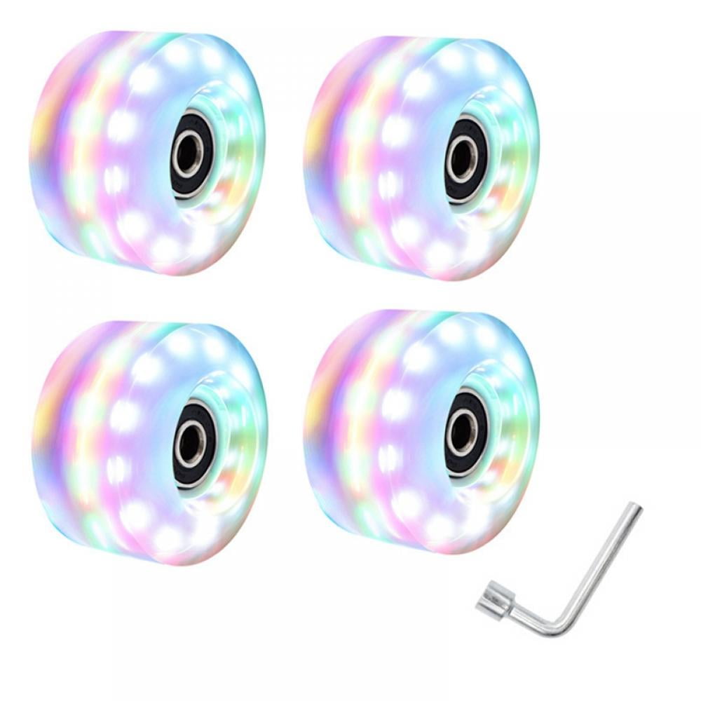 4 Pack Roller Skate Wheels with Bearings Installed Luminous Quad Light ...