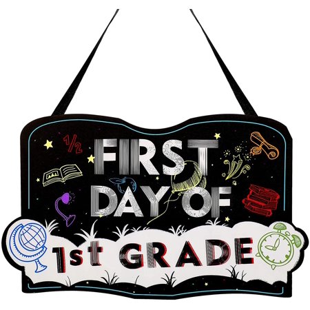 First Day of School Chalkboard Sign Back to School Hanging Wooden Board ...