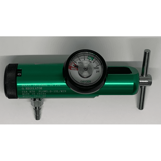 Oxygen Tank Regulator Model 0-15 LPM. Barb Outlet NEW - Walmart.com