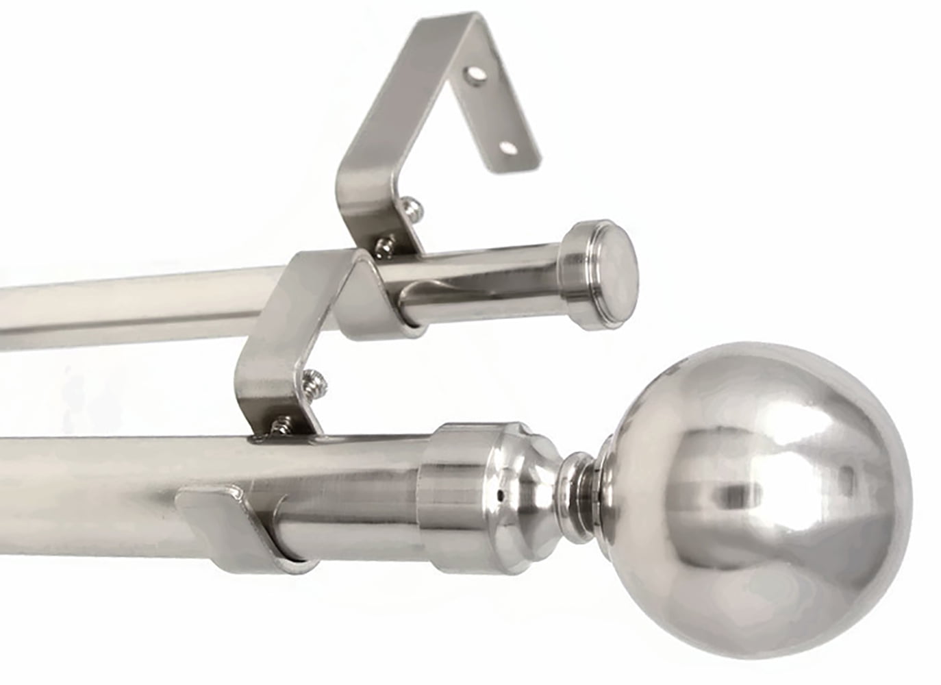 Urbanest Steel Ball Manhattan 1" 5/8" Double Drapery Curtain Window Rod ...