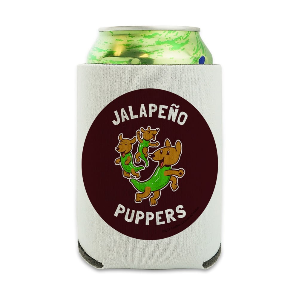 Jalapeno Puppers Puppy Dog Poppers Funny Humor Can Cooler - Drink ...