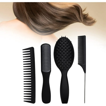 Hair Comb Set, 4pcs Hair Brush Comb Set Home Salon Styling Brush Travel ...