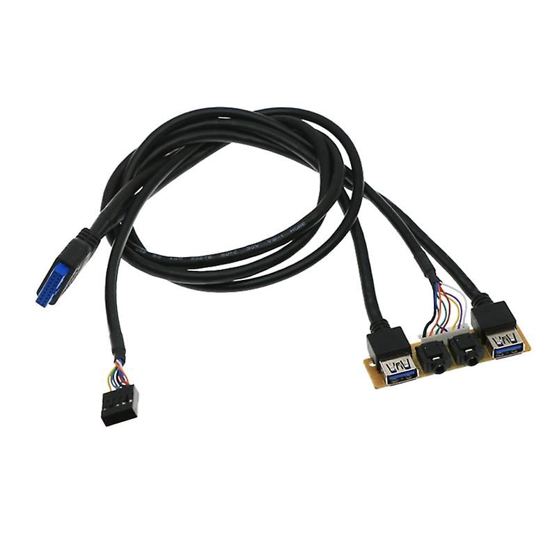 Double Usb 3.0 Audio Jack Port I/o Board Internal Cable Hub Wired ...