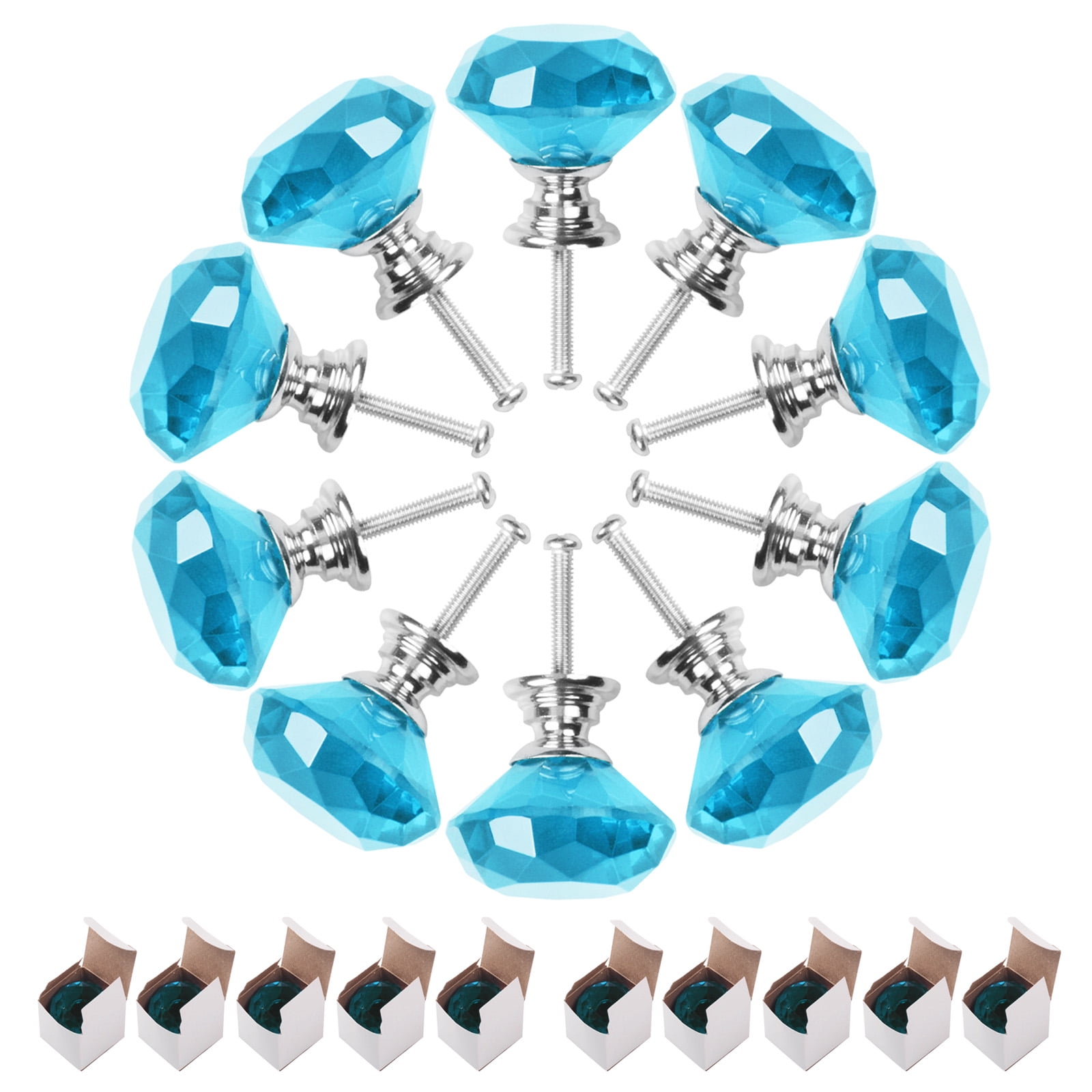 Gegong Kitchen Cabinet Knobs Crystal Cabinet Knobs 10-Pieces 30mm ...