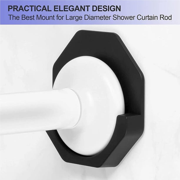 2 Pieces Shower Curtain Rod Holder Hexagonal Screw Fixation with Self ...