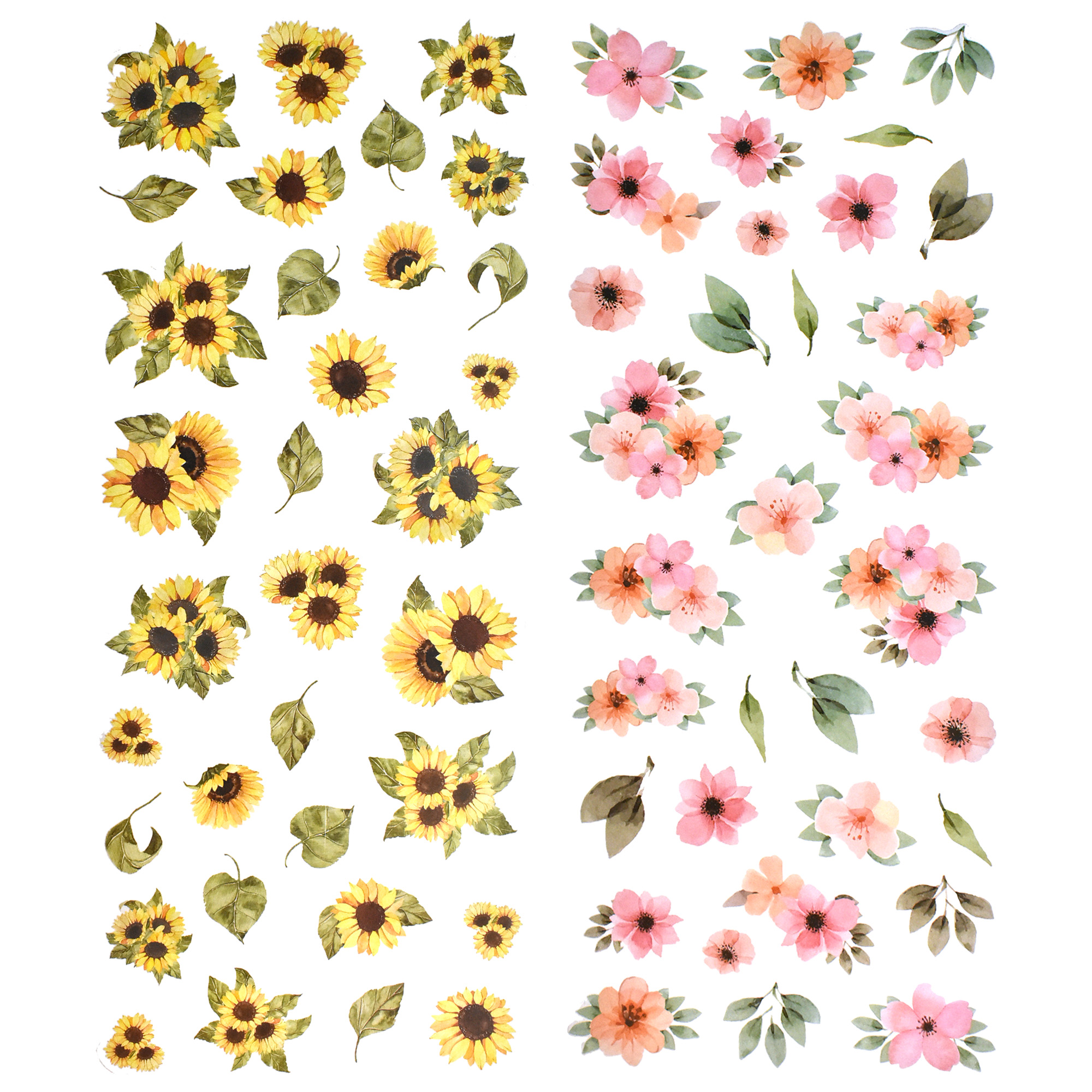 Floral Medley Paper Craft Sticker Sheet, 1-1/2-inch, 66-piece - Walmart.com