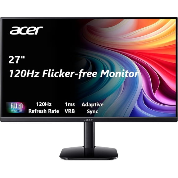Restored Acer KB272 G0 27" Widescreen LCD Monitor 1920x1080 120Hz 1ms ...