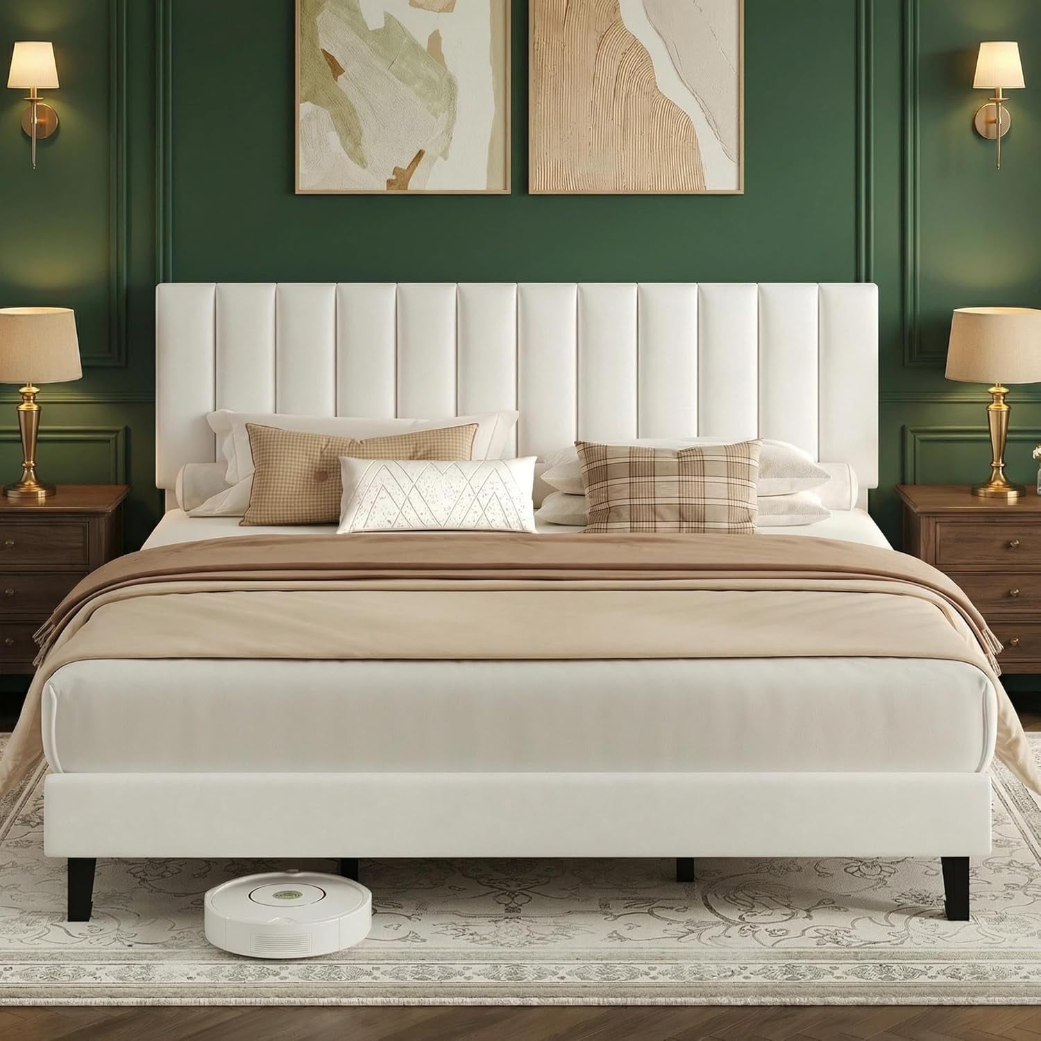 Click here for Yusazens King Size Bed Frame  Velvet Upholstered P... prices