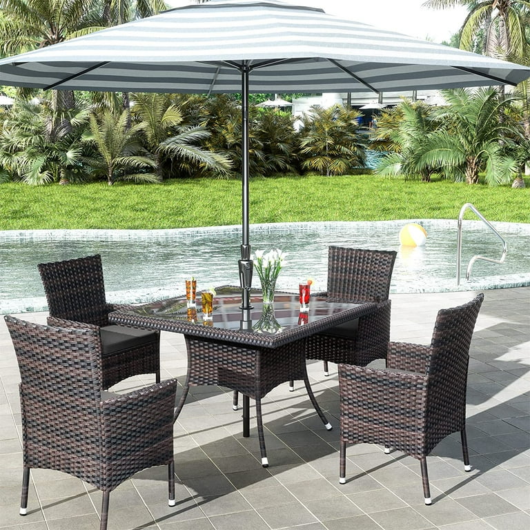 Rattan garden set with parasol store