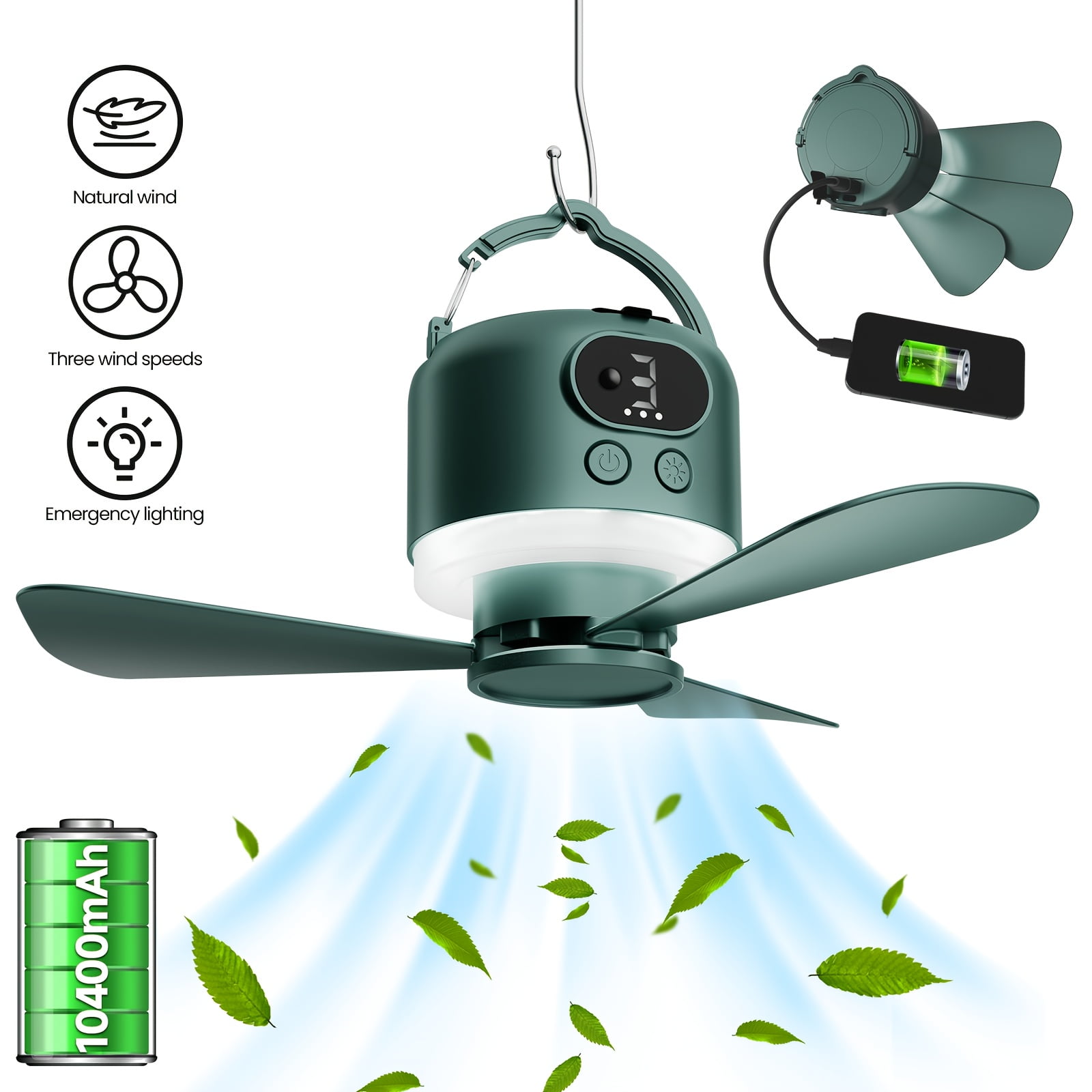 Click here for Unbranded Portable Rechargeable Camping Fan With L... prices