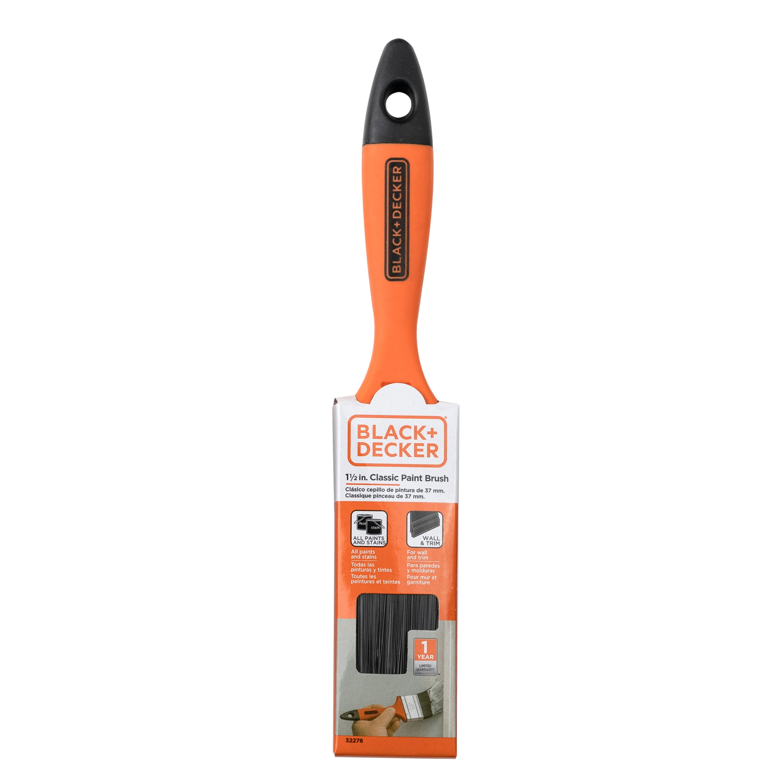 BLACK+DECKER 1.5" Classic TPR Flat Paint Brush - Walmart.com