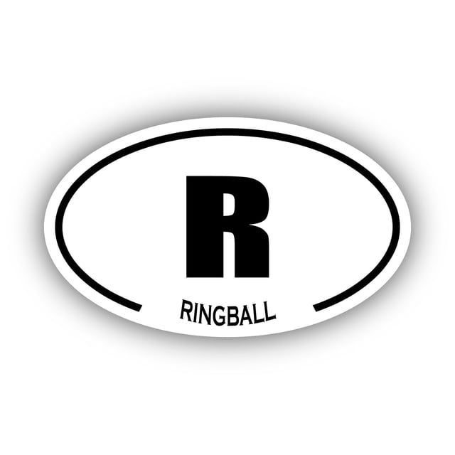 Ringball R Oval Bumper Sticker 3M Vinyl Decal 3 in x 5 in - Walmart.com
