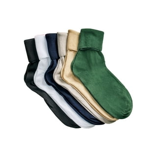 Buster Brown Womens 100% Cotton Socks Fold Over Bobby Socks Ankle Socks ...