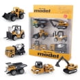 6pcs/set Alloy Engineering Truck Loader Tractor Excavator Classic ...