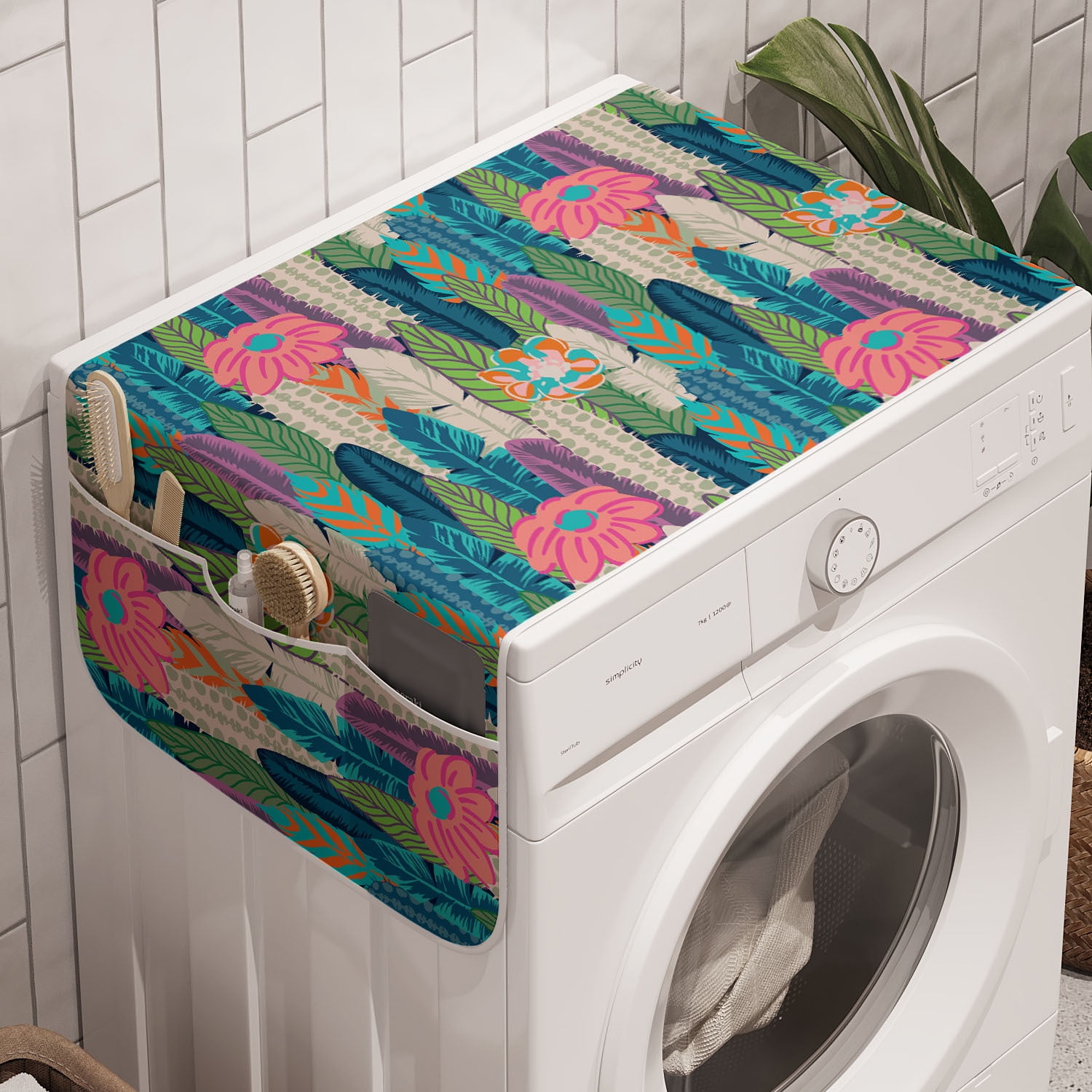 Cactus Washing Machine Organizer, Pastel Succulents Flowers with Exotic ...