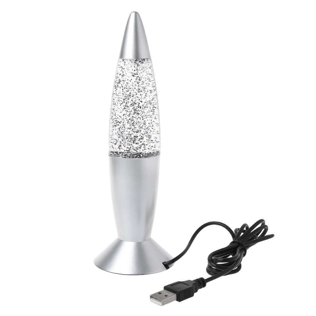 3D Rocket Multi Color Changing Lava Lamp RGB LED Glitter Night Light ...