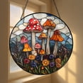 Artistic Fantasy Mushroom Stained Glass Suncatcher Window Decor, Sunset ...