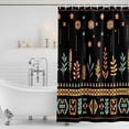 Orange Teal Botanical Waterproof Fabric Shower Curtain,Boho Ethnic ...