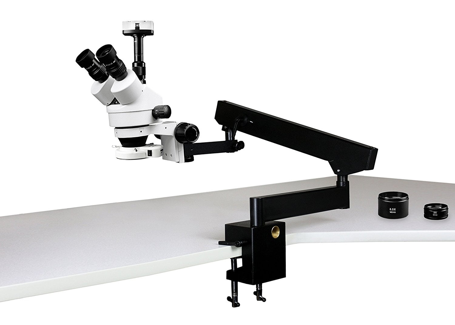 Vision Scientific Trinocular Zoom Stereo Microscope, 10x WF Eyepiece, 3 ...