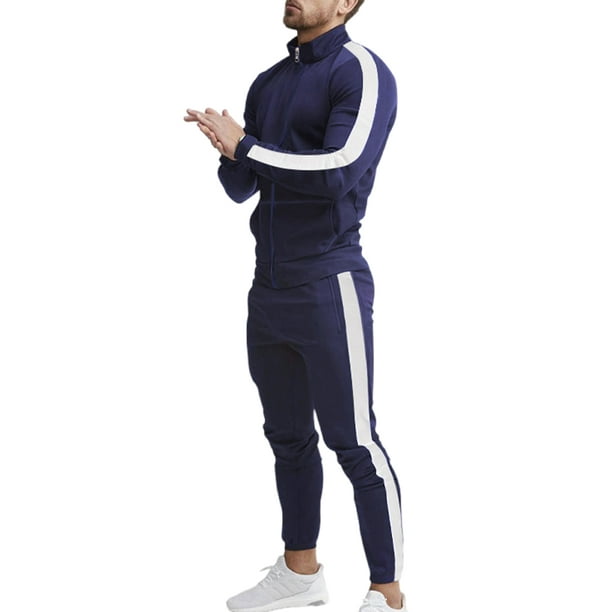 Avamo Mens 2 Piece Jogging Set Zip Up Sweatsuits Long Sleeve Tracksuit