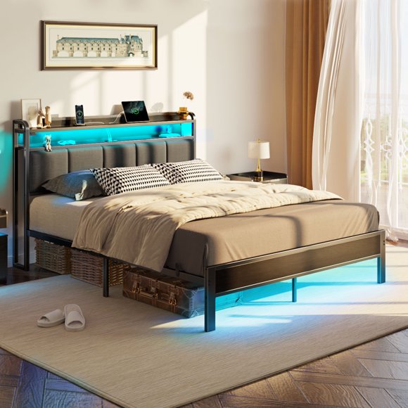 Queen Platform Bed Led Lights