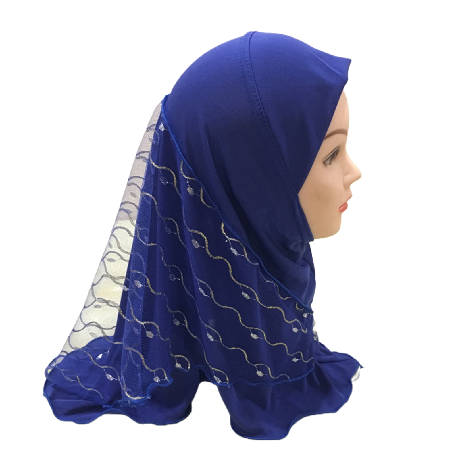 Kids Hijab, Mesh Breathable Sun-protection Wave Muslim Islamic Head ...
